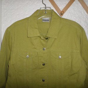 Chico's | Jackets & Coats | Chicos Green Classic Style Denim Jacket ...
